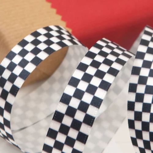 Ribbon 25mm Checkered Flag | SugarCraftShop, Glasgow