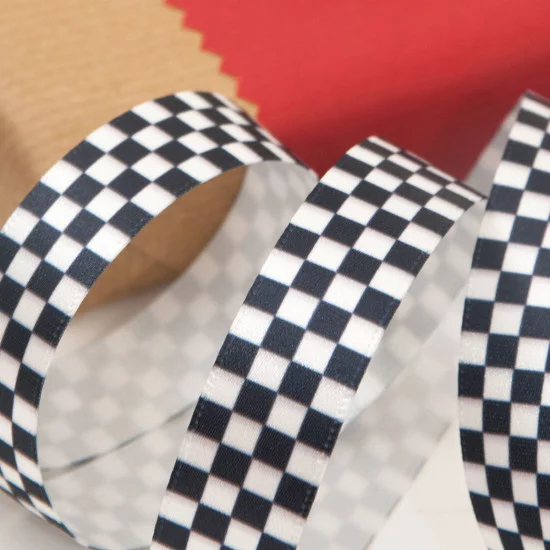 Ribbon 25mm Checkered Flag | SugarCraftShop, Glasgow