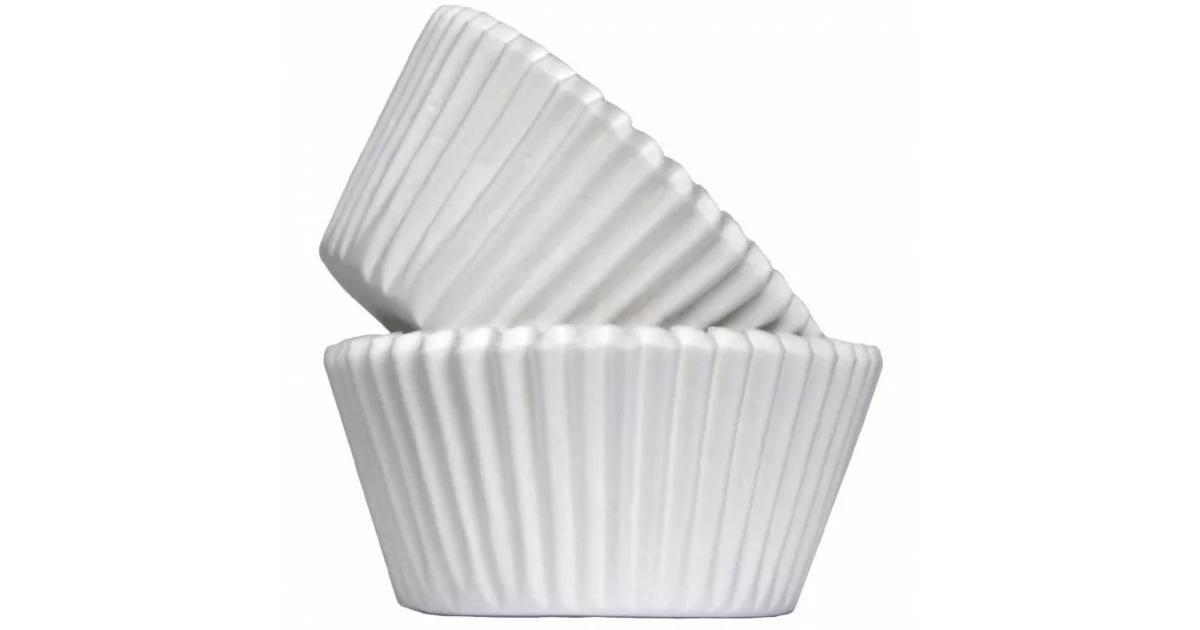 Muffin Paper Cases White x100 | SugarCraftShop, Glasgow