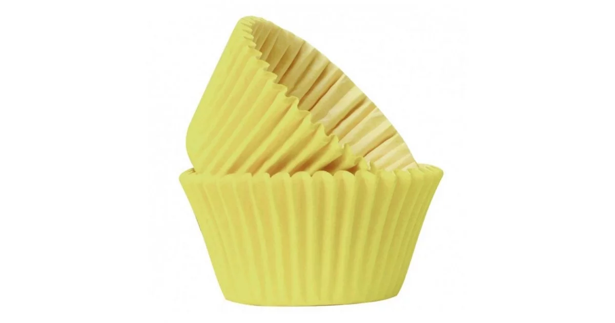 Muffin Paper Cases Yellow x50 | SugarCraftShop, Glasgow