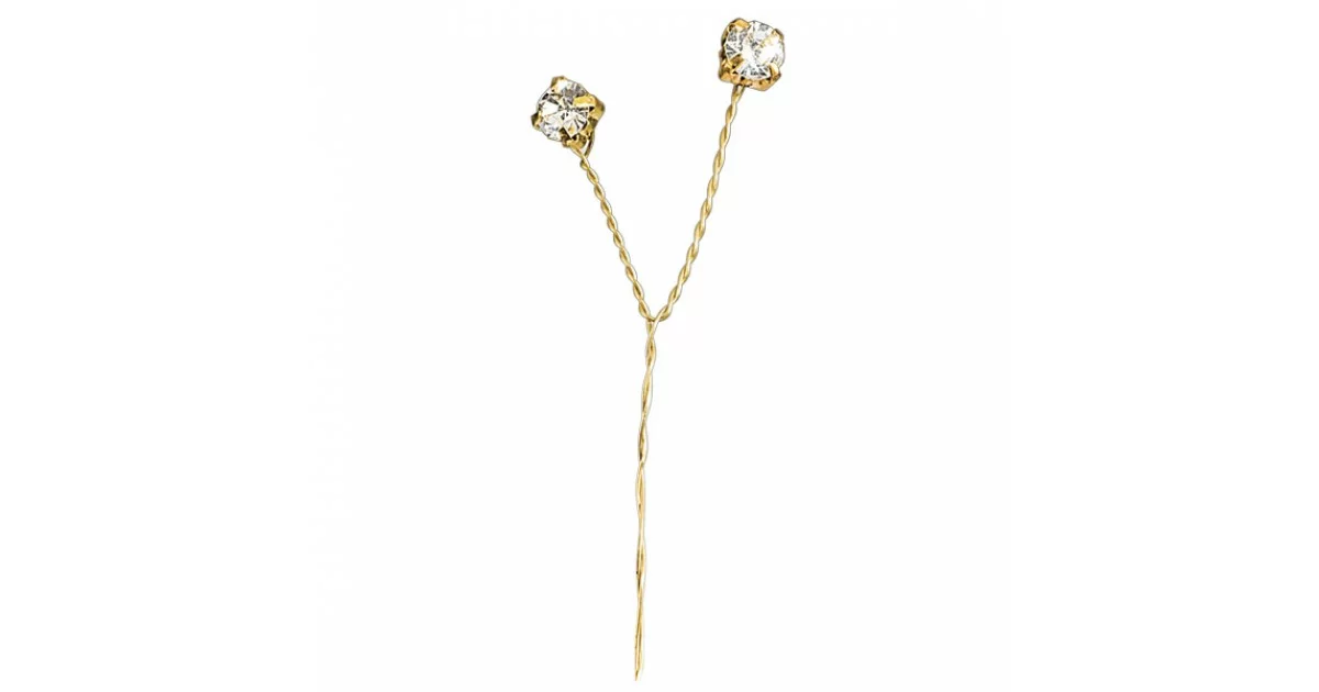 Diamante Stem Gold/Clear x2 Gems | SugarCraftShop, Glasgow