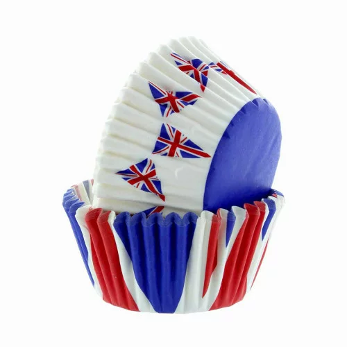 Union Jack Baking Cases x50 | SugarCraftShop, Glasgow