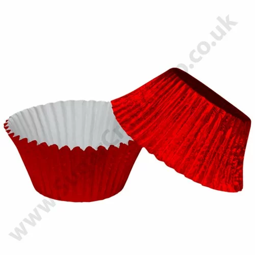 Muffin Cupcake Cases Foil Red x 45 | SugarCraftShop, Glasgow