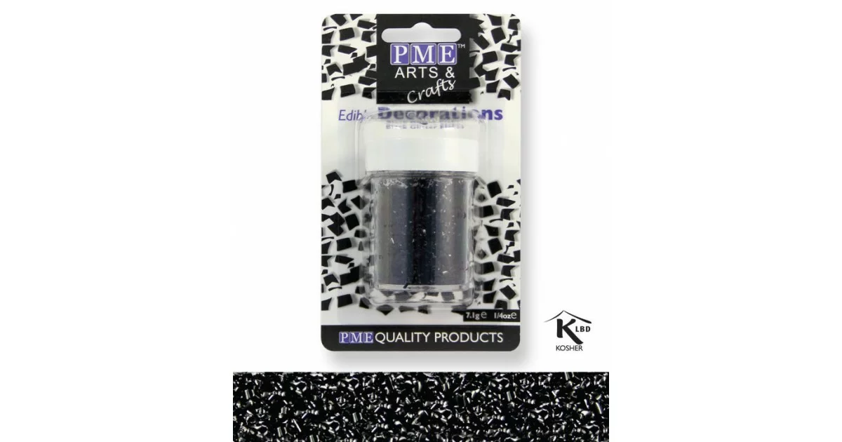 Glitter Flakes Black 7.1g | SugarCraftShop, Glasgow