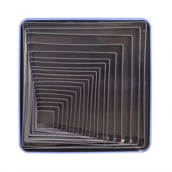 Square Stainless Steel Cutters - Set of 19 | SugarCraftShop, Glasgow