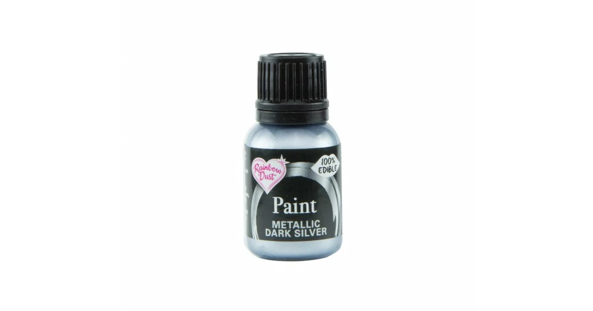 Paint Metallic Dark Silver 25ml | SugarCraftShop, Glasgow