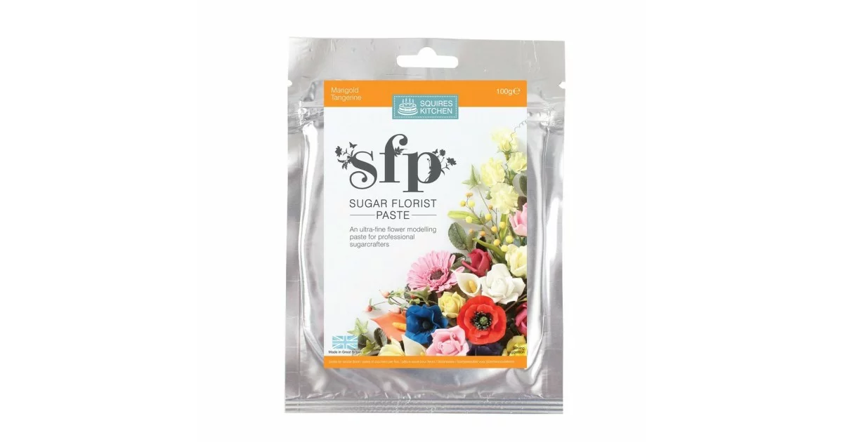 Sugar Florist Paste Marigold (Tangerine) 100g | SugarCraftShop, Glasgow