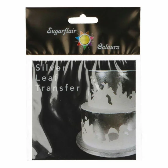 Edible Silver Leaf Transfer Sheet 8cm x1 | SugarCraftShop, Glasgow